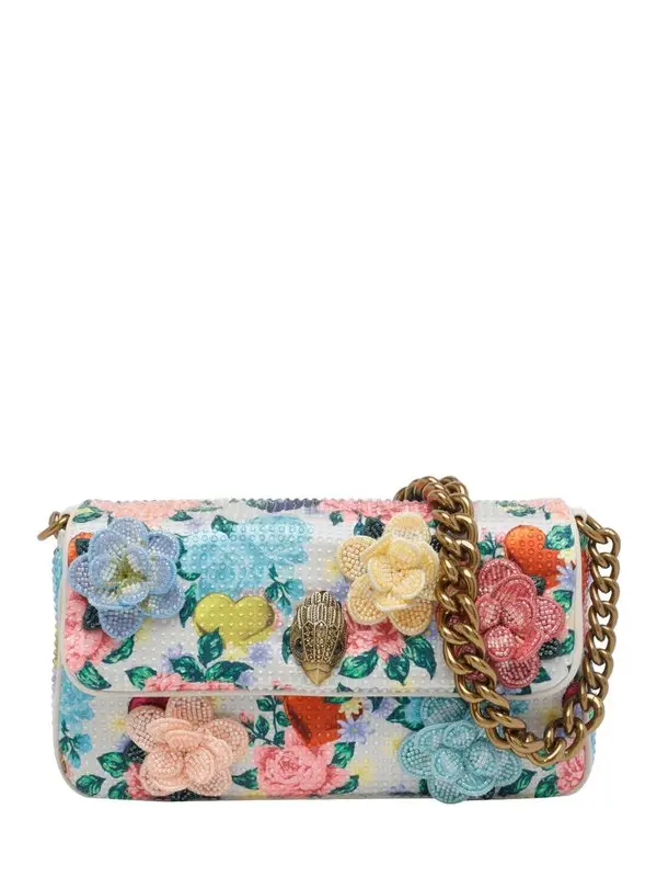 Kurt Geiger Floral Appliqué Shoulder Bag - Multicolor
