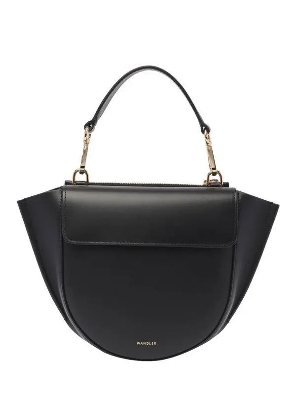 WANDLER Hortensia Flared Handbag In Smooth Calf Leather - Black 1
