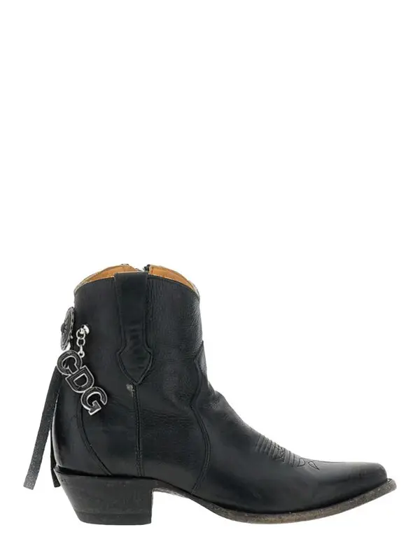 Comme Des Garçons Cracked Leather Ankle Boots - Black