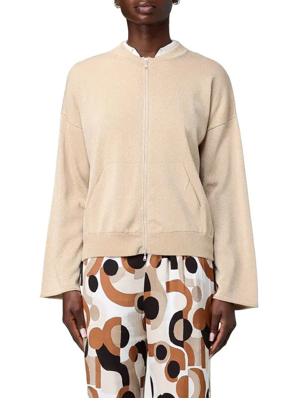 KANGRA Cotton Blend Zip Sweatshirt - Biscuit