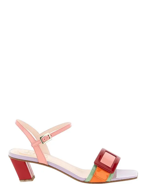ROGER VIVIER Belle Vivier Patent Leather Sandals - Multicolor