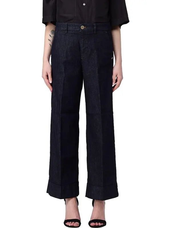 MASON'S Wide Leg Trousers - Navy