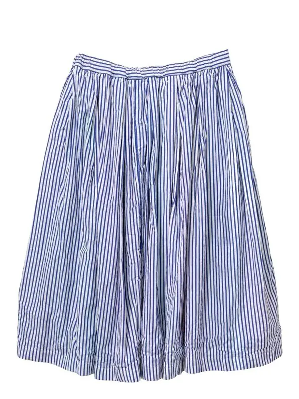 Comme Des Garçons Striped Pleated Midi Skirt - Blue