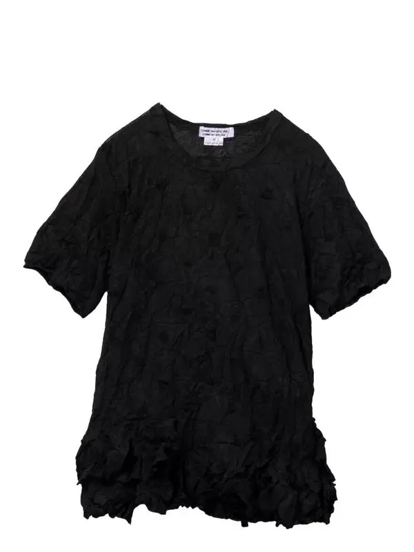 Comme Des Garçons Ruffled Crinkled T-shirt - Black