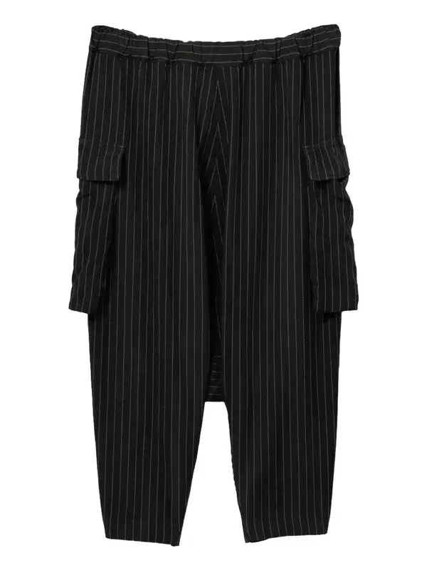 Comme Des Garçons Pinstripe Pocket Trousers - Black