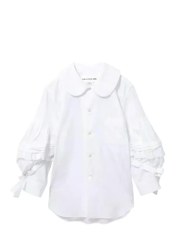 Comme Des Garçons Ruffled Sleeve Shirt - White