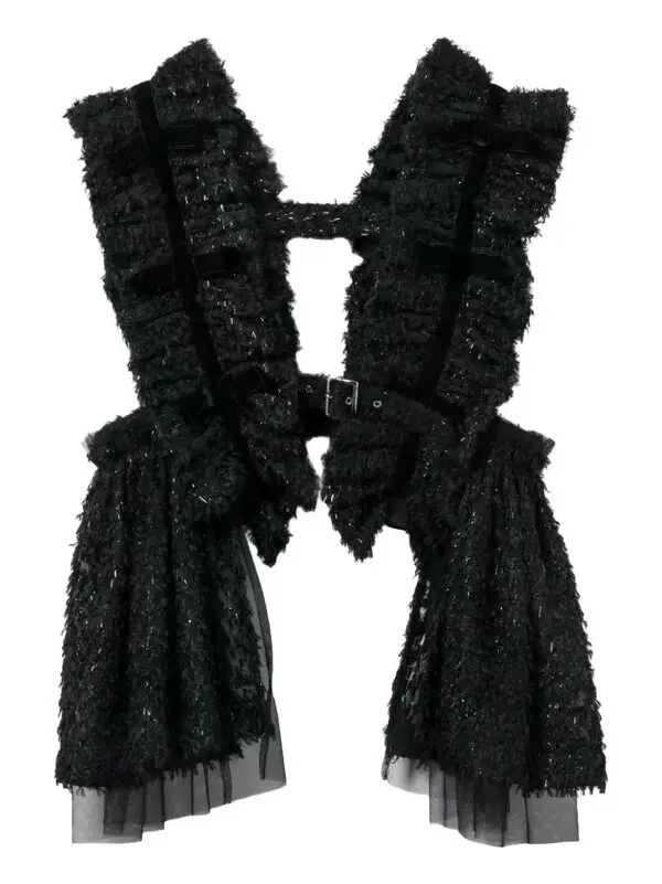 Noir Kei Ninomiya Ruffled Vest - Black
