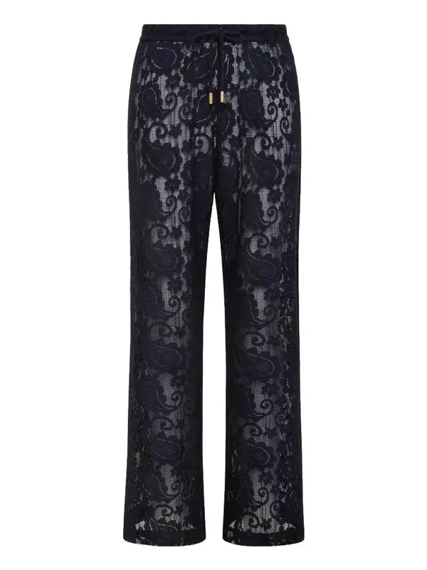 The Upside Lace Drawstring Trousers - Blue