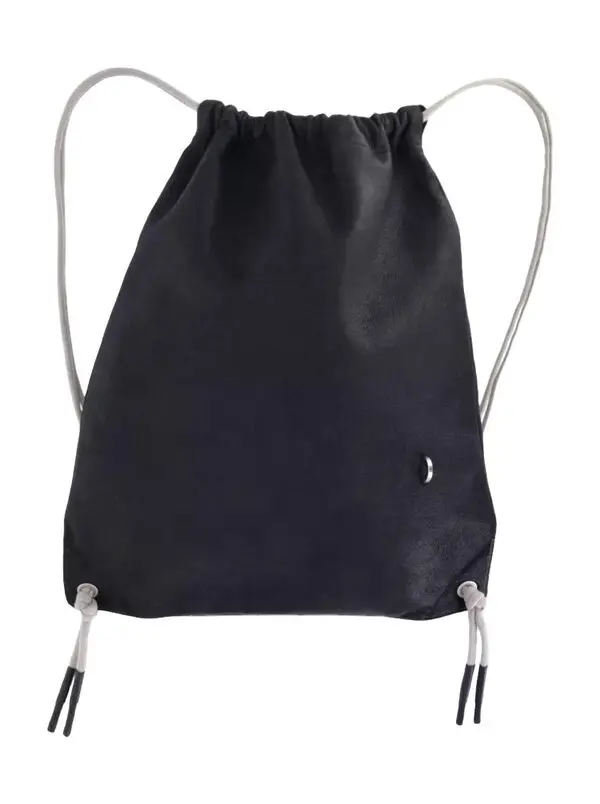 Rick Owens Drawstring Leather Backpack - Black