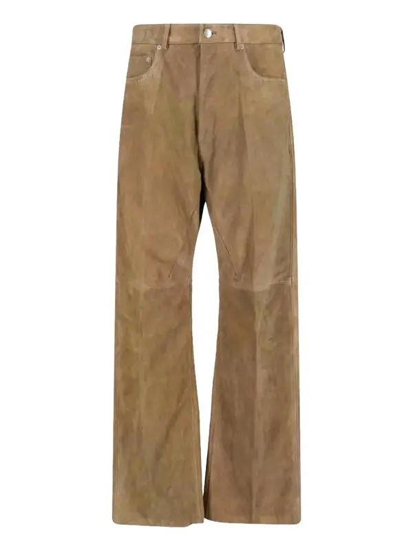 Rick Owens Geth Suede Trousers - Neutrals