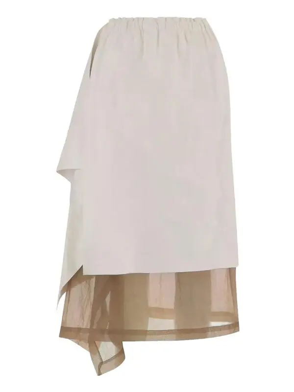 NICCOLO PASQUALETTI Leather Layered Skirt - Neutrals