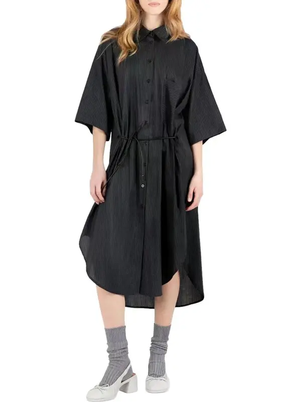 SOCIETE ANONYME Button-front Midi Shirt Dress - Black