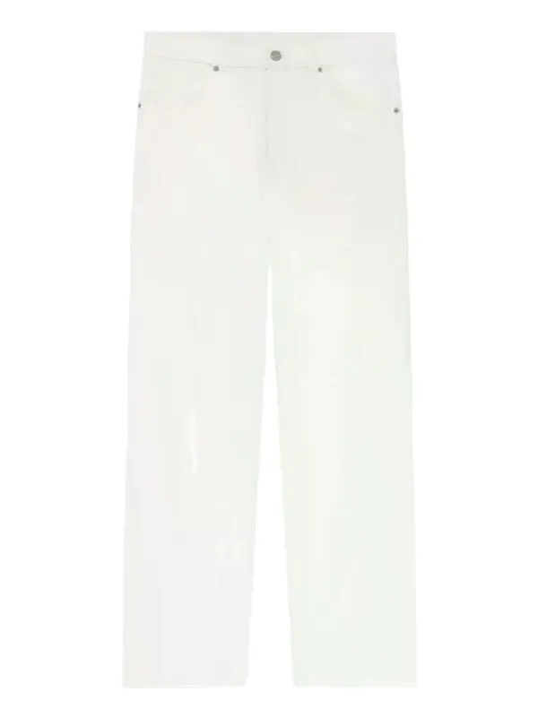 Drole De Monsieur Cotton Straight Leg Jeans - White