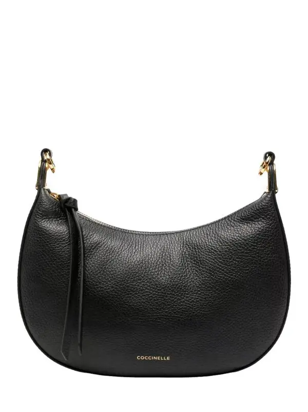 COCCINELLE Grained Leather Shoulder Bag - Black