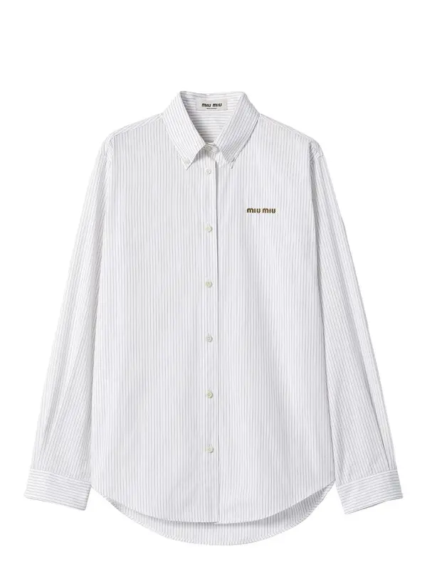 Miu Miu Cotton Striped Shirt - White