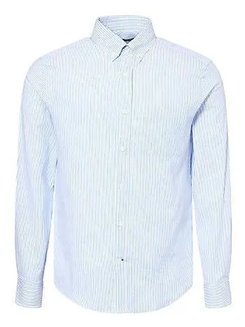Dunhill Stripe Long-sleeve Cotton Shirt - Blue