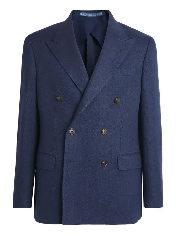 Polo Ralph Lauren Linen Double-breasted Suit Jacket - Navy