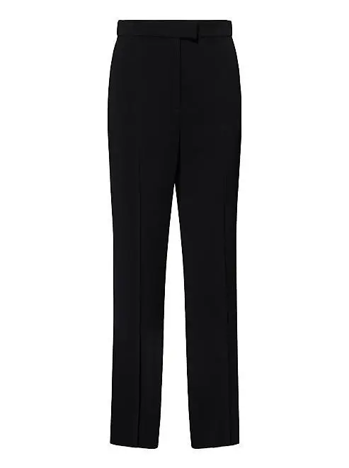 Valentino Garavani Press-pleat Straight-cut Woven Trousers - Nero