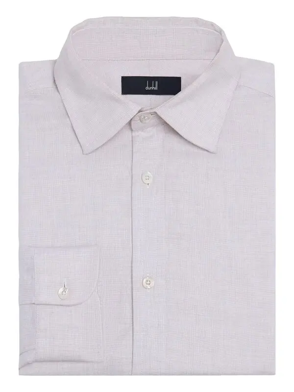 Dunhill Cotton Micro-check Shirt - Brown