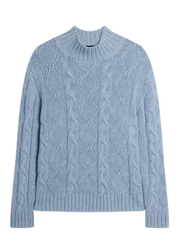 Dunhill Cashmere-blend Aran Cable-knit Sweater - Blue