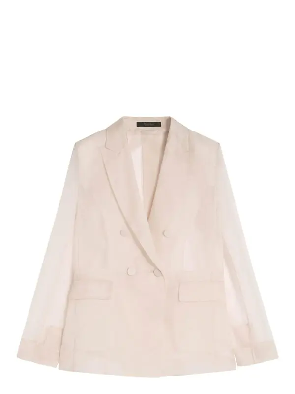 Max Mara Silk Organza Double-breasted Blazer - Pink