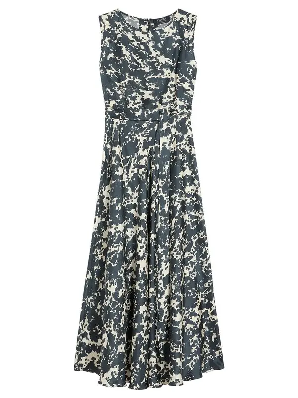Max Mara Silk Printed Martina Midi Dress - Blue
