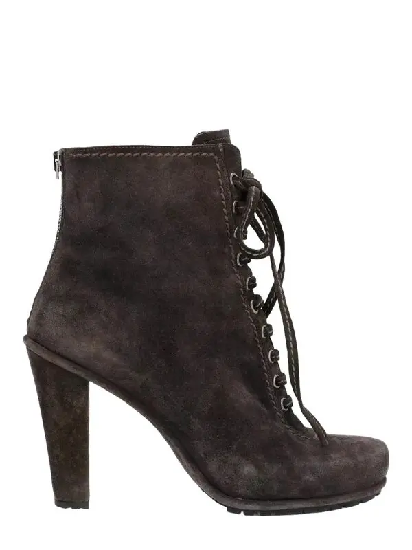 Miu Miu Lace-up Zip Boots - Brown