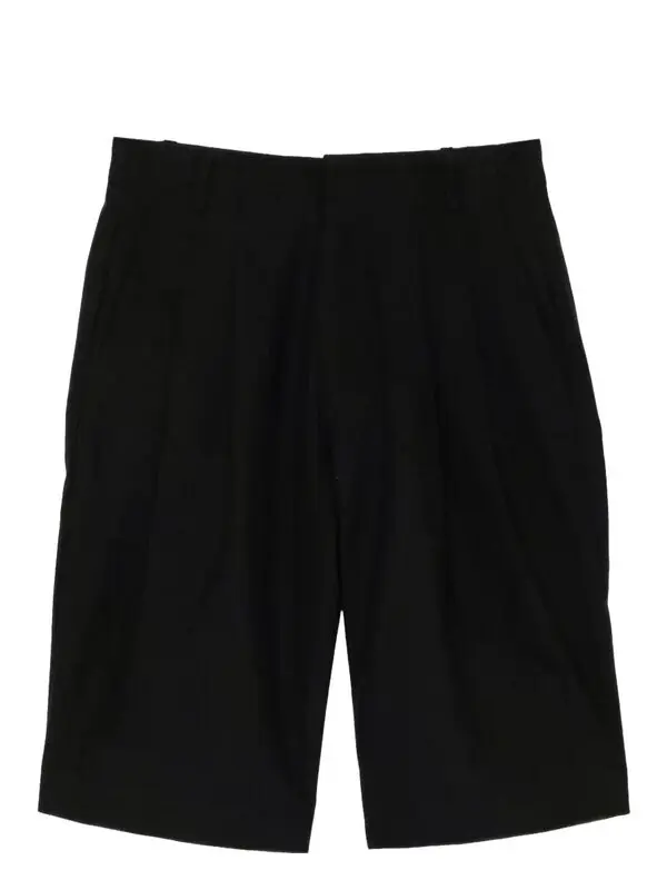 QASIMI Pleated Tailored Shorts - Black