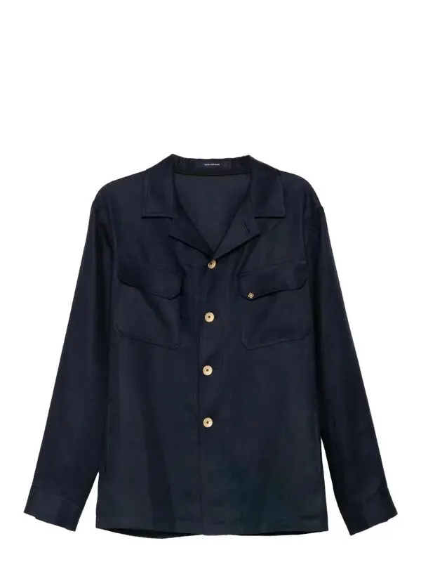 Tagliatore Chest Flap Pockets Jacket - Blue