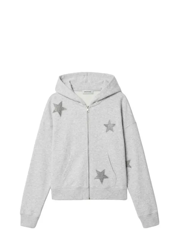 Zadig&Voltaire Mia Diamanté Zip-up Hoodie - Gris Chine Clai