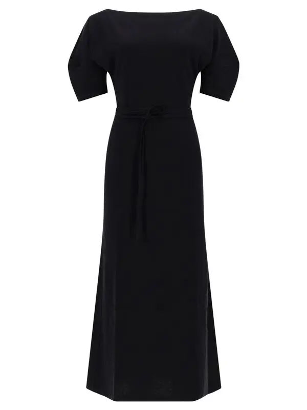 LEMAIRE Cotton And Linen Midi Dress - Black
