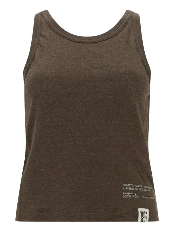 GOLDEN GOOSE Linen Camisole - Brown