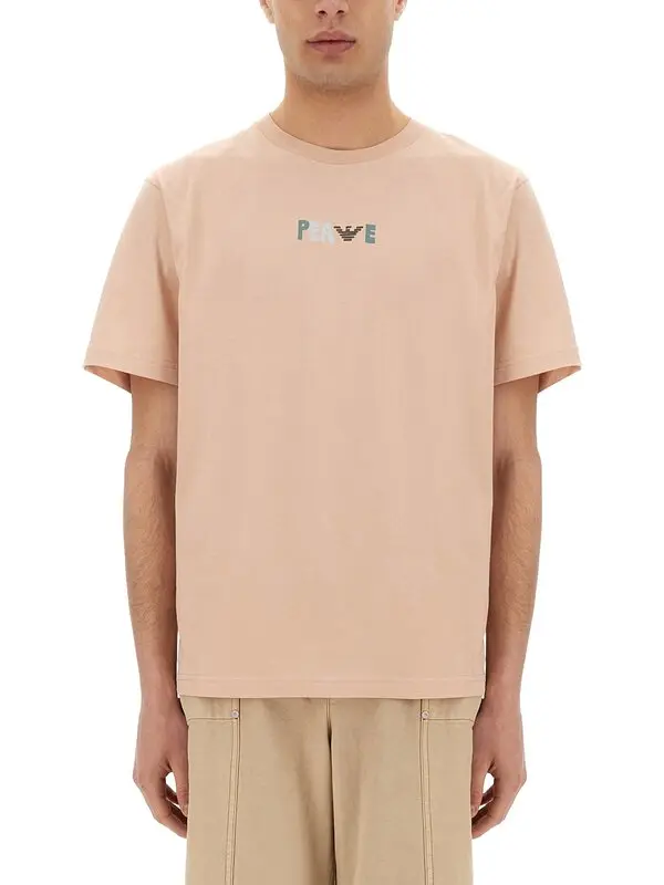 Emporio Armani T-shirt With Maxi Print Capsule Peace Asv - Pink