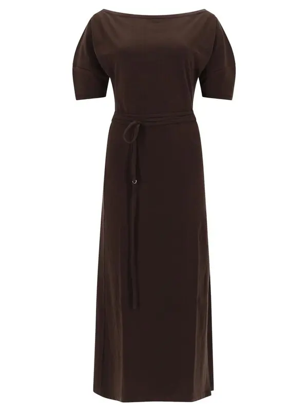 LEMAIRE Cotton And Linen Midi Dress - Brown