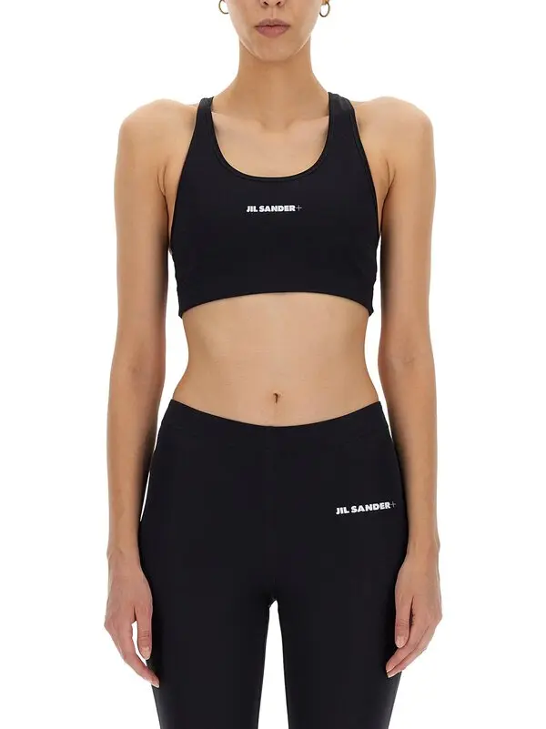 JIL SANDER Logo Crop Top - Black