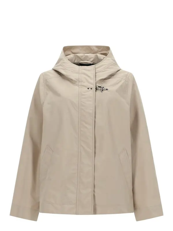 FAY Short Parka With Hook And Loop Closure - Beige
