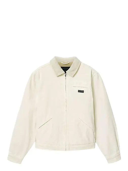 ALLSAINTS Korey Borg-lined Cotton Jacket - Pebble White