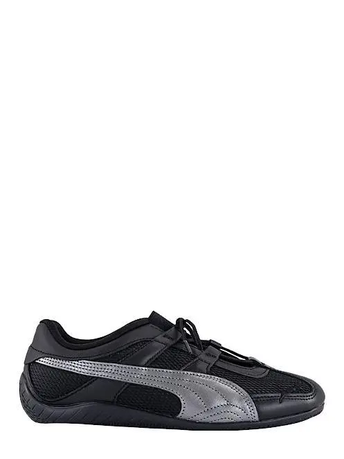 PUMA Speedcat Go Leather And Mesh Trainers - Puma Black Puma Silver