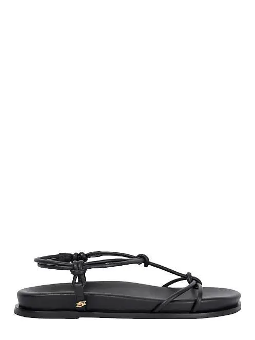 DUNE Launa Leather Sandals - Black Black Leather
