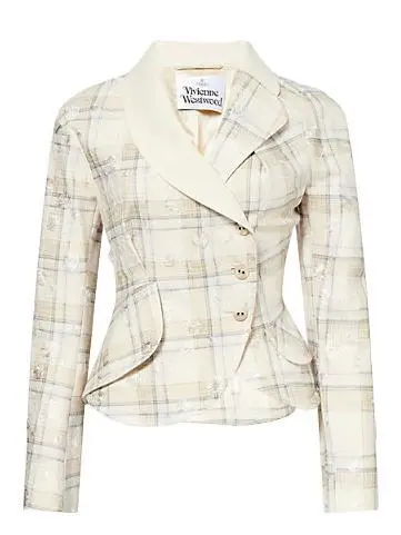 VIVIENNE WESTWOOD Stormy Checked Cotton-blend Jacket - Ecru