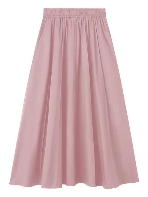JOSEPH Elasticated-waist Cotton-sateen Midi Skirt - Musk