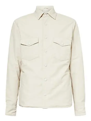 Eleventy Padded Button Wool-blend Down Overshirt - Sand