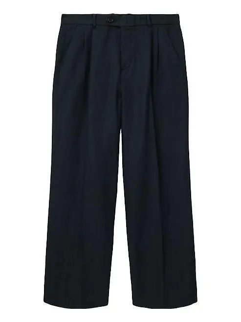 ALLSAINTS Roland Straight-leg Cotton And Linen-blend Trousers - Faded Black