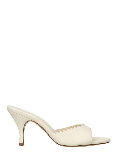 AeydĒ Samia 75 Leather Heeled Mules - Cream