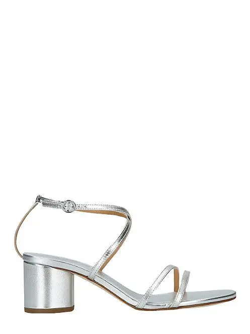 AeydĒ Mirella 65 Leather Sandals - Silver