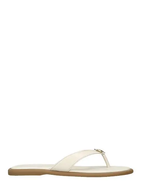 Dolce Vita Jaina Leather Flat Sandals - White