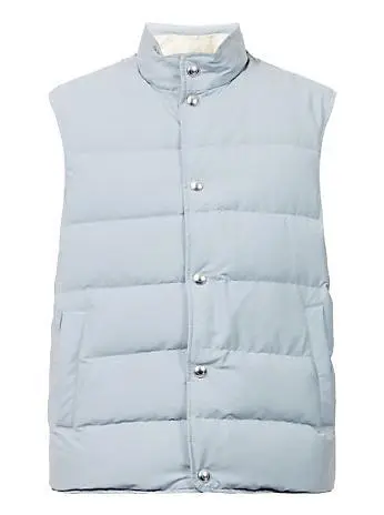 Eleventy Padded Button Wool-blend Down Gilet - Azzurro