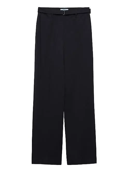 Prada Wide-leg Wool Trousers - Blue