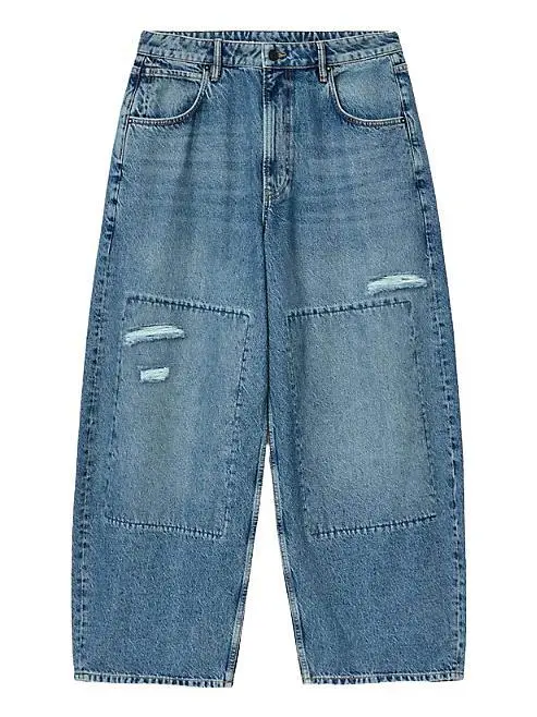 ALLSAINTS Barrel-leg Jeans - Destroy Mid In
