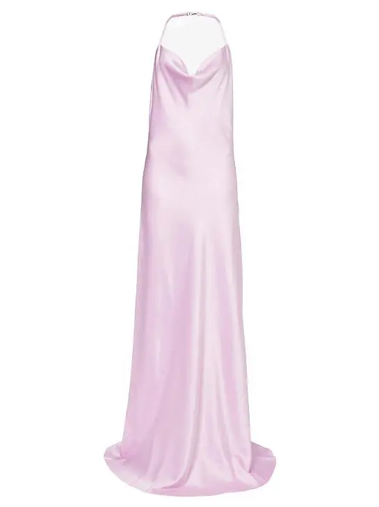 Stella McCartney Envers Backless Satin Slip Dress - Light Orchid
